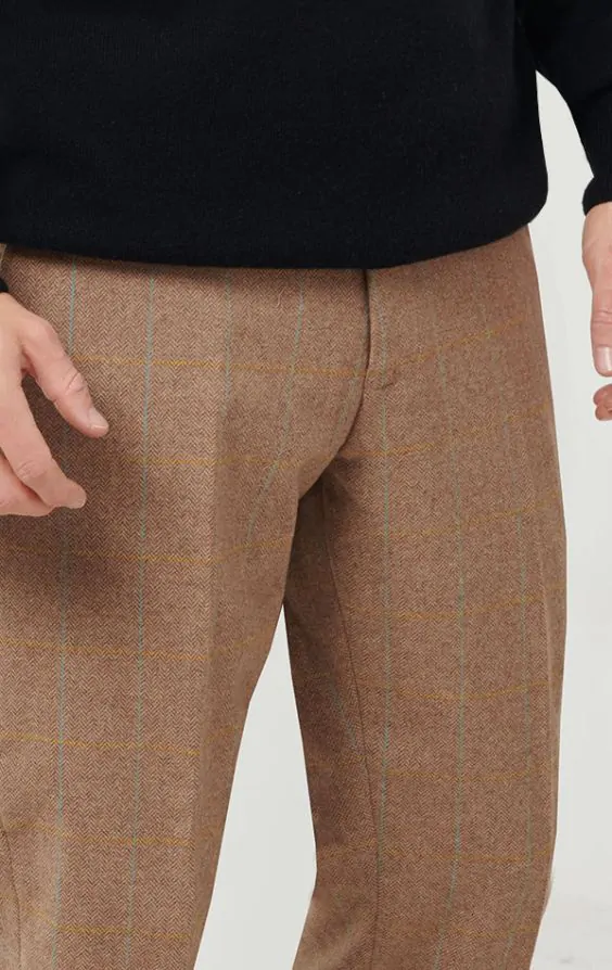 Loch Hart Tweed Hose Braun mit großem Karo Dobell