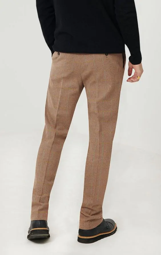 Loch Hart Tweed Hose Braun mit großem Karo Dobell